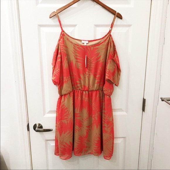 Charming Charlie | Dresses | Charming Charlies Palm Coral Dress | Poshmark